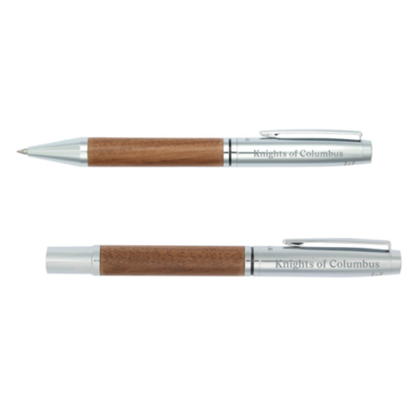 Luxe Walnut Executive Pen - Ballpoint or Roll Ball - Knights Gear USA